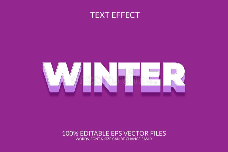 Winter Vector Eps 3d Text Effect Design. Stock Illustration ...