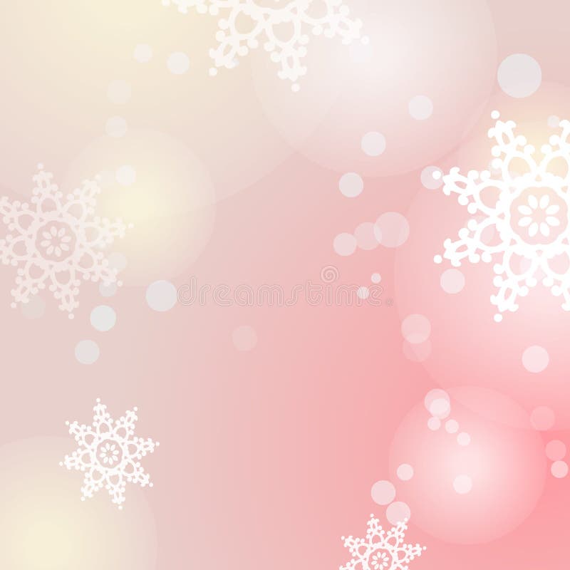 Bright Pink Background with Bokeh and Snowflakes, Vector Stock Vector ...