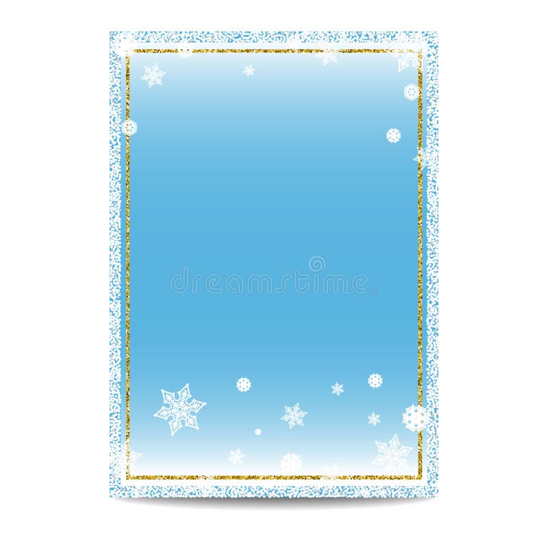 Winter Vertical Banner Template with Pink Frame and Snowflakes Stock ...