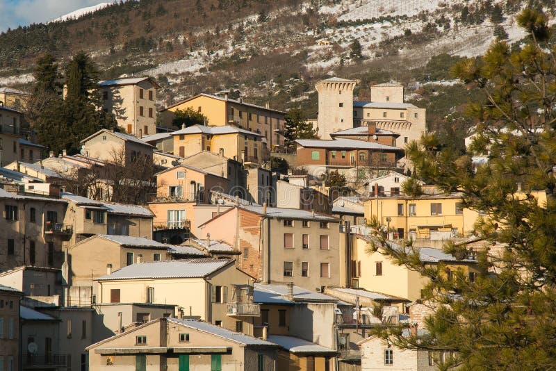 Gualdo Tadino street Italy stock image. Image of courts - 113794247