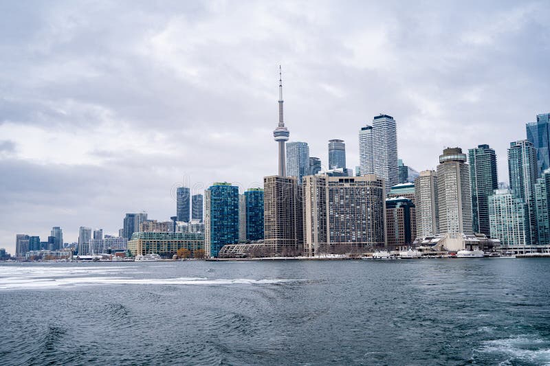 Winter View of Downtown Toronto from Lake Ontario Stock Photo - Image ...