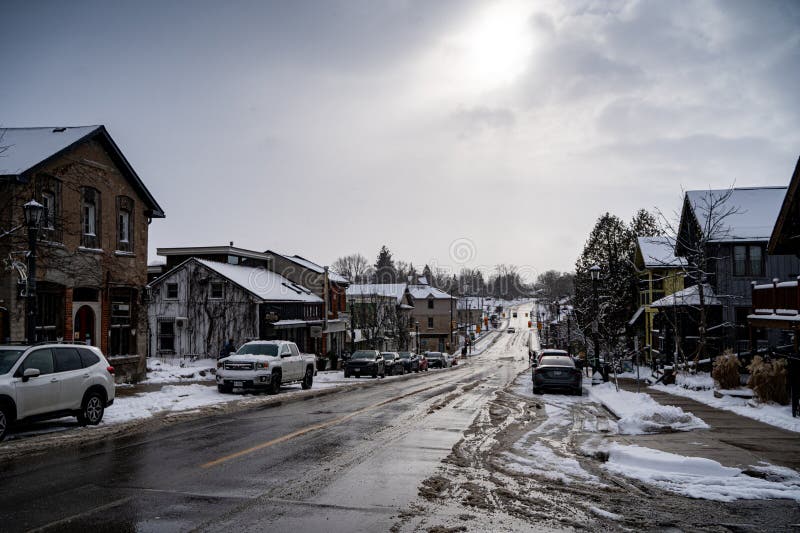 Winter View of Elora Town, Ontario. Editorial Image - Image of town ...