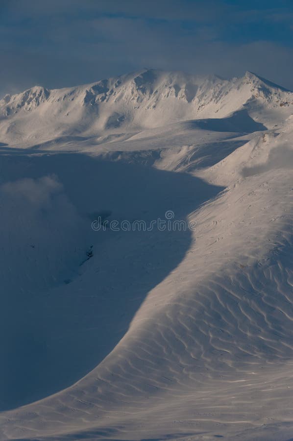 Winter View of Kamchatka Volcanoes Full of Snow. Stock Photo - Image of ...