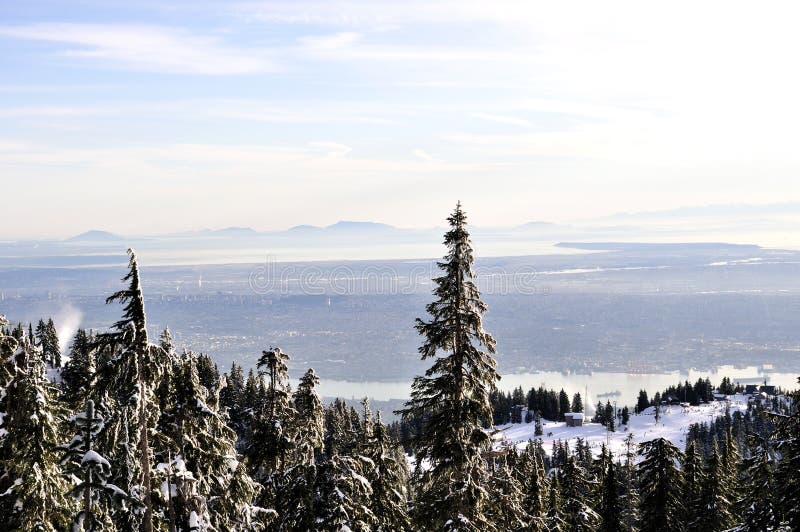Winter View of Lower Mainland, BC Stock Photo - Image of inlet, lower ...