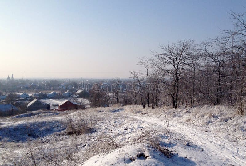 Winter view stock image. Image of small, freezing, frost - 64526907