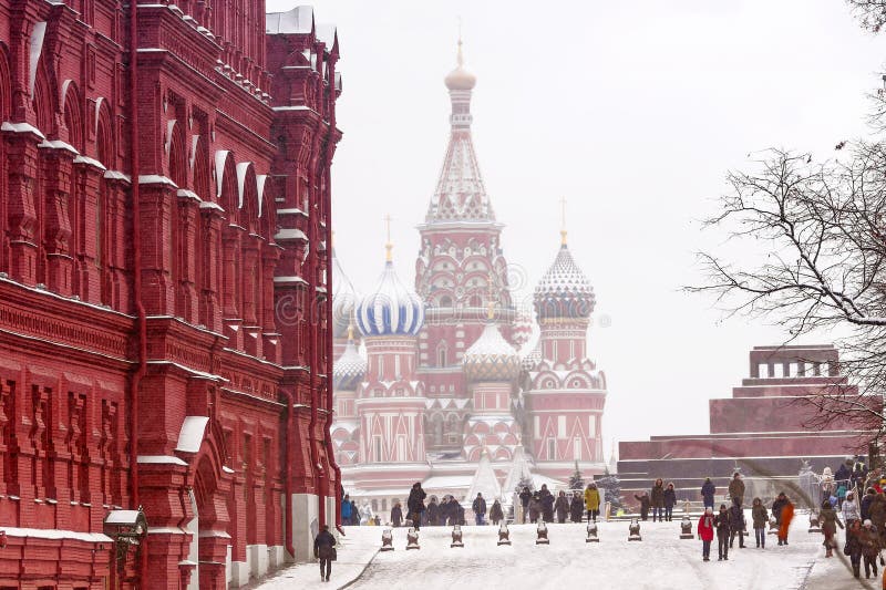 Winter View of Red Square in Moscow Editorial Stock Photo - Image of ...