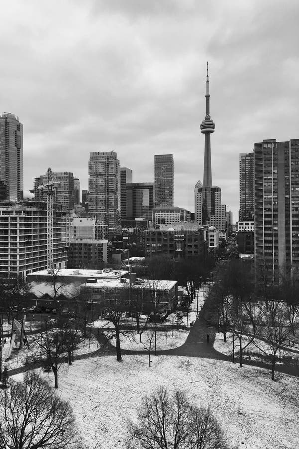 Winter view in Toronto stock image. Image of winter - 246714309
