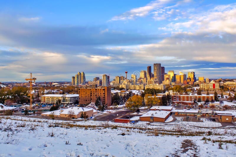 Winter Views of Downtown Calgary Stock Photo - Image of clouds, calgary ...