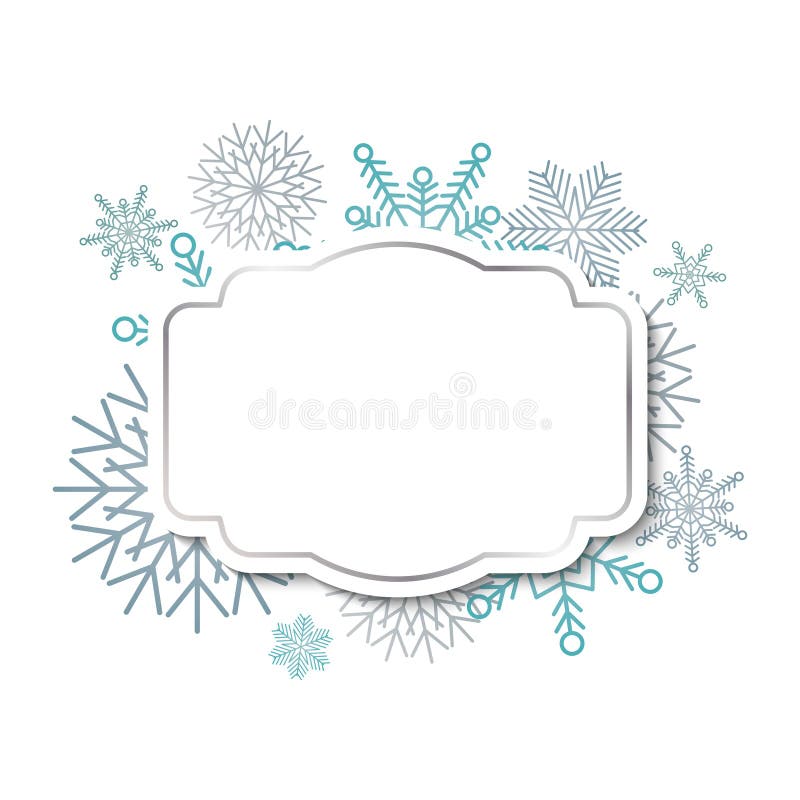Winter Vintage Label on Snowflakes Background Stock Vector ...