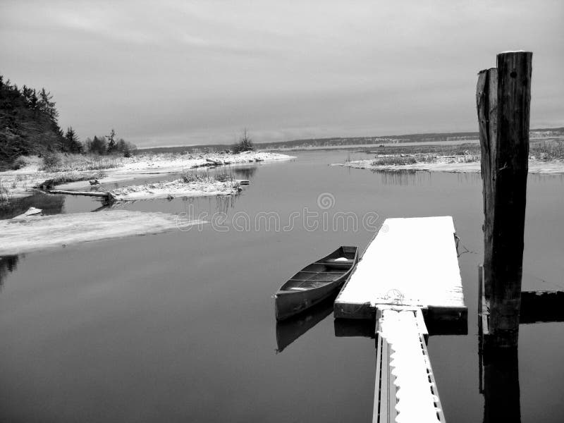 Winter at Warm Beach stock image. Image of warm, canoe - 57373683