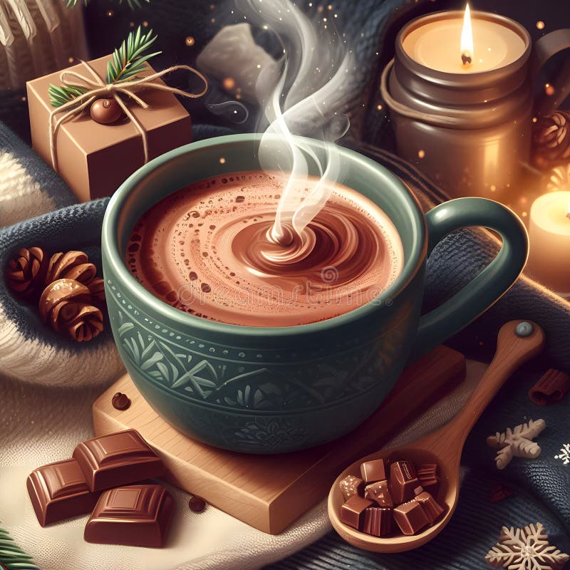 Winter Warm Embrace with Rich and Cozy Hot Cocoa Ai Generated Stock ...