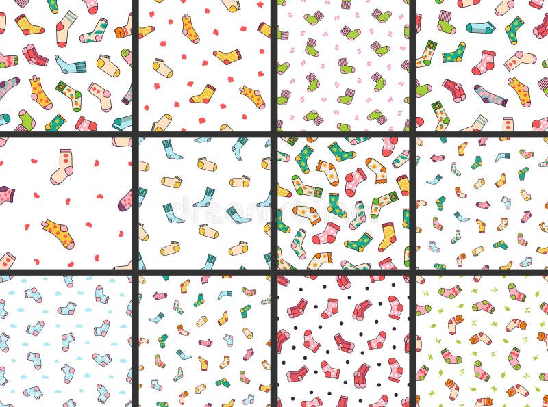 Winter Warm Socks. Seamless Pattern Stock Vector - Illustration of ...