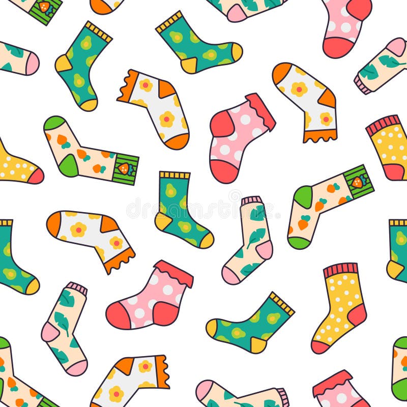 Winter Warm Socks. Seamless Pattern Stock Vector - Illustration of ...