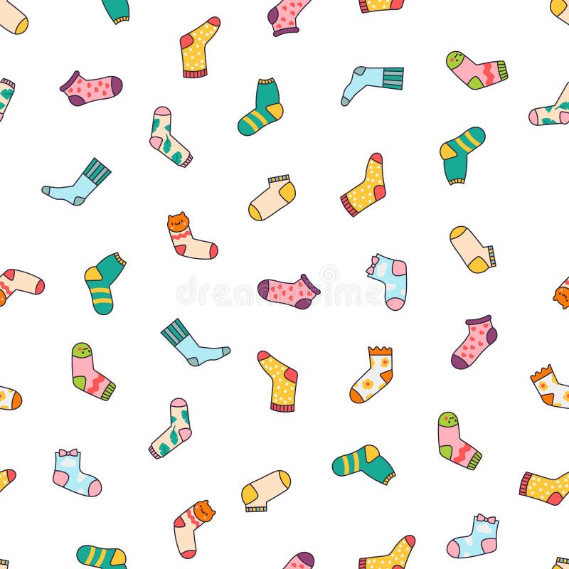 Winter Warm Socks. Seamless Pattern Stock Vector - Illustration of ...