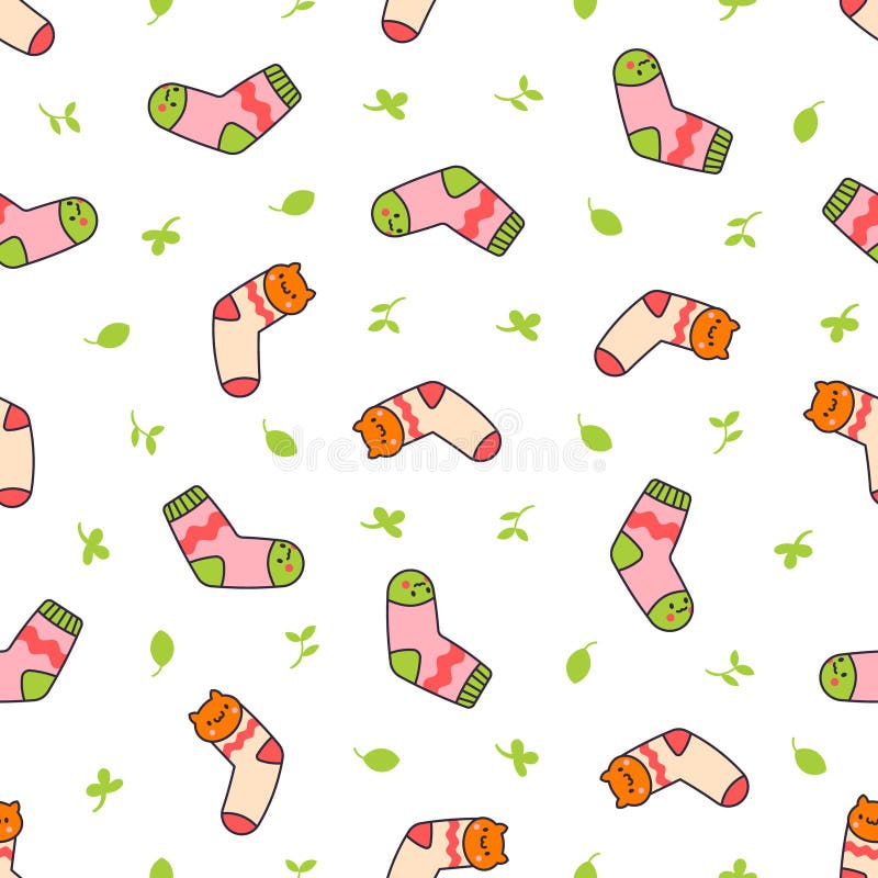 Winter Warm Socks. Seamless Pattern Stock Vector - Illustration of ...