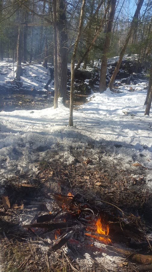 Fire and snow stock image. Image of snow, cold, fire - 129873507