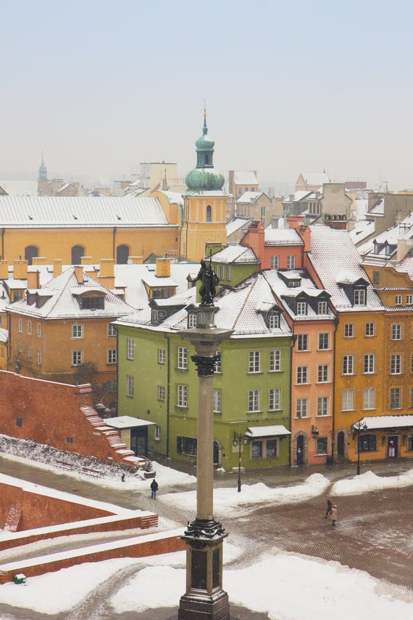 Winter in Warsaw, Poland stock photo. Image of multicolored - 27371510