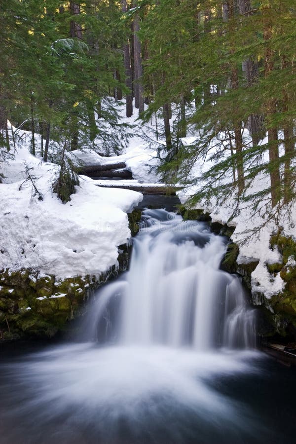 Winter Waterfall stock photo. Image of blur, nature, forest - 9812416