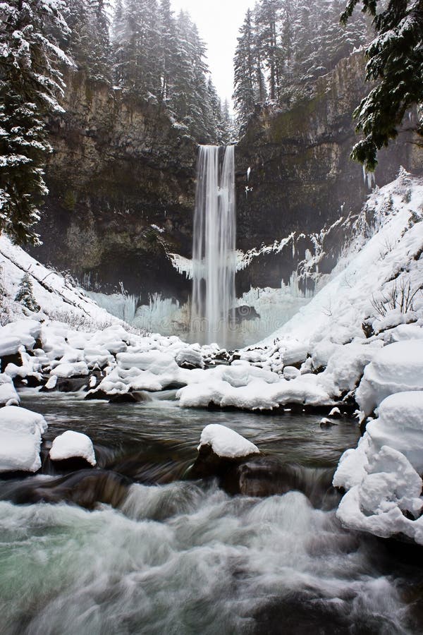 Winter Waterfall stock photo. Image of waterfall, rock - 67163022