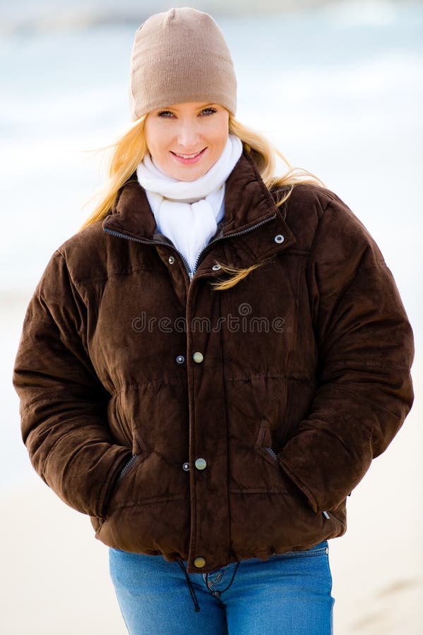 Winter Wear stock photo. Image of adult, beach, jeans - 5314692