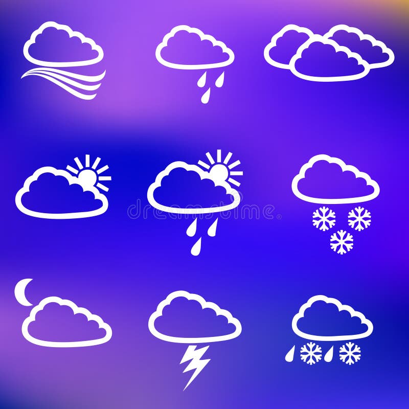 Winter Weather Icon in White Color Stock Vector - Illustration of blue ...