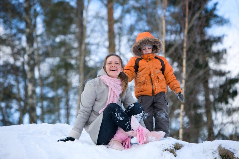 Winter weekend stock image. Image of forest, mother, park - 11803003