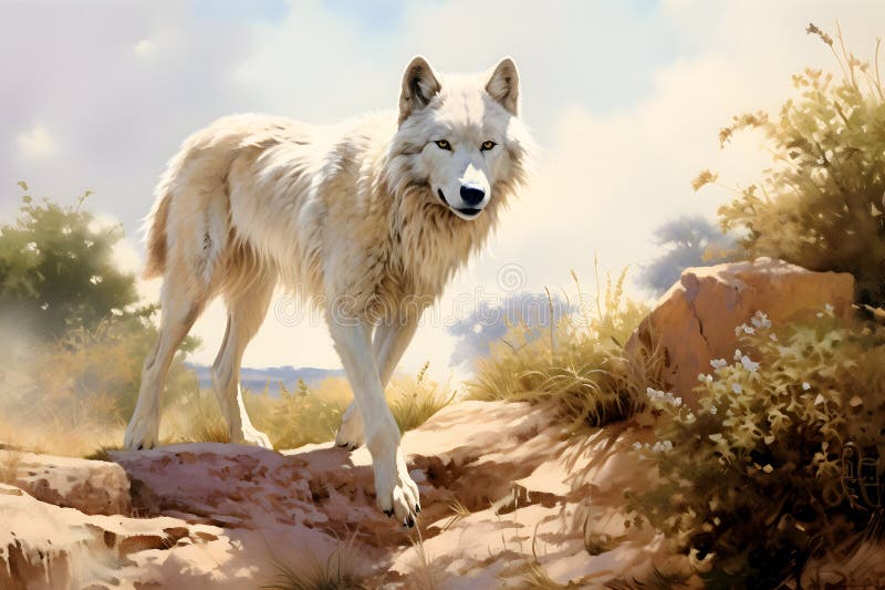 Winter White Wolf, White Fur, Nature Stock Photo - Image of creature ...