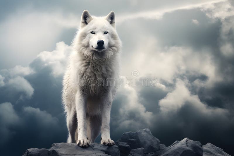 Winter White Wolf, White Fur, Nature Stock Image - Image of pack, puppy ...