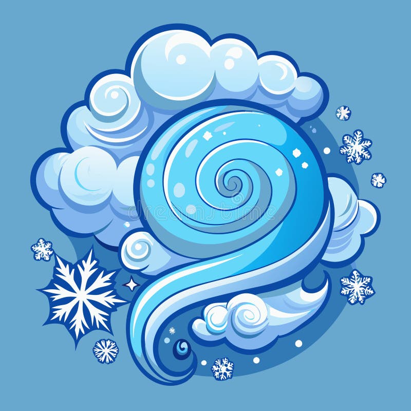 Winter Wind, Cold Air with Snow Effect. White Clouds of Whirlwind with ...