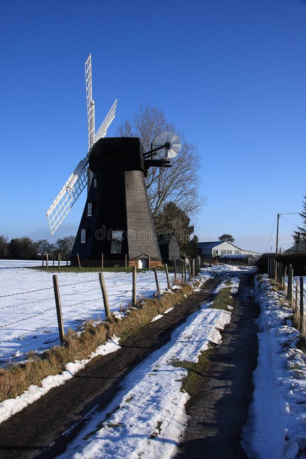 Winter Windmill stock photo. Image of power, mill, england - 8215448