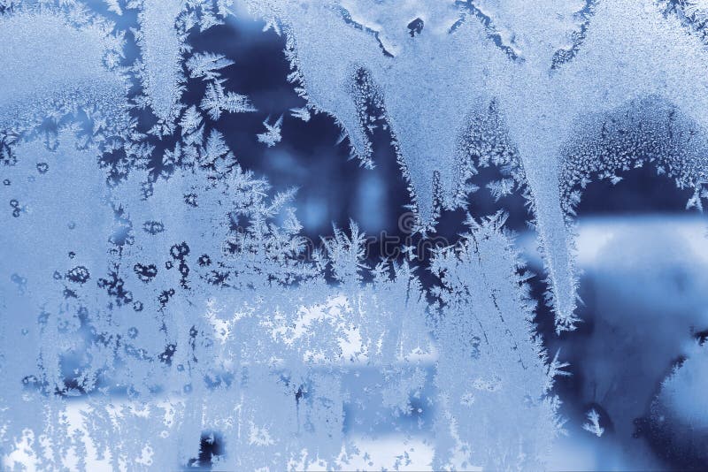 Winter Window Glass with Beautiful Ice Pattern Stock Image - Image of ...