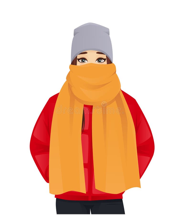 Winter woman stock vector. Illustration of cold, casual - 164101535