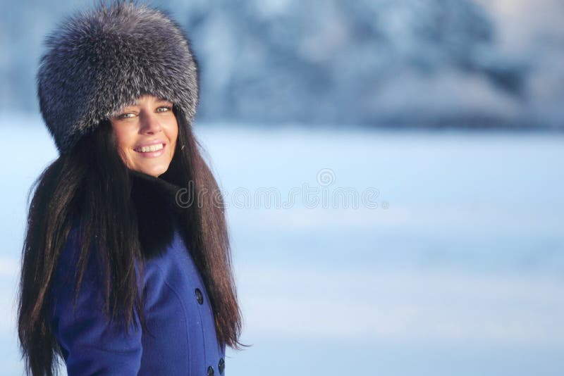Winter women stock image. Image of blue, beauty, cheerful - 22580857