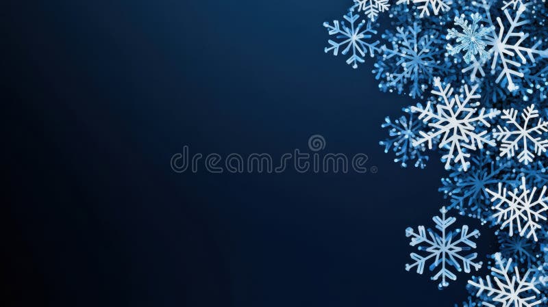 Winter Wonderland: Blue Snowflakes on Dark Background Stock Image ...