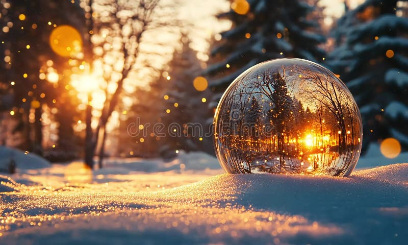 Winter Wonderland Captured in a Crystal Sphere Stock Video - Video of ...