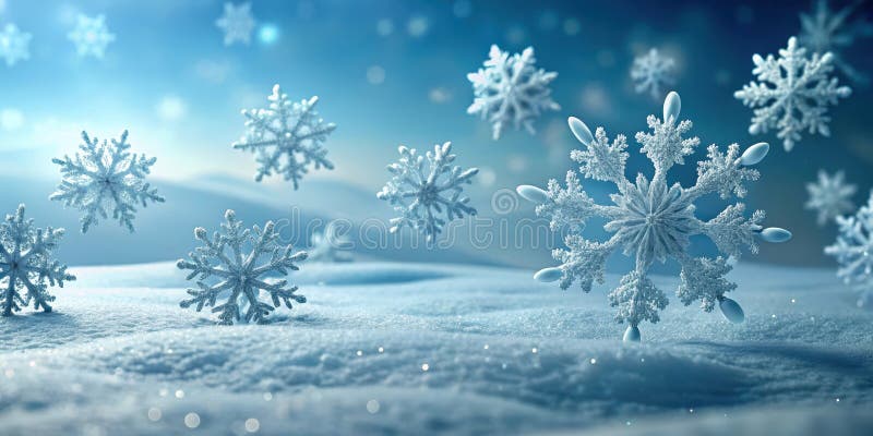 Winter Wonderland Delicate Snowflakes Gently Falling on a Pristine ...