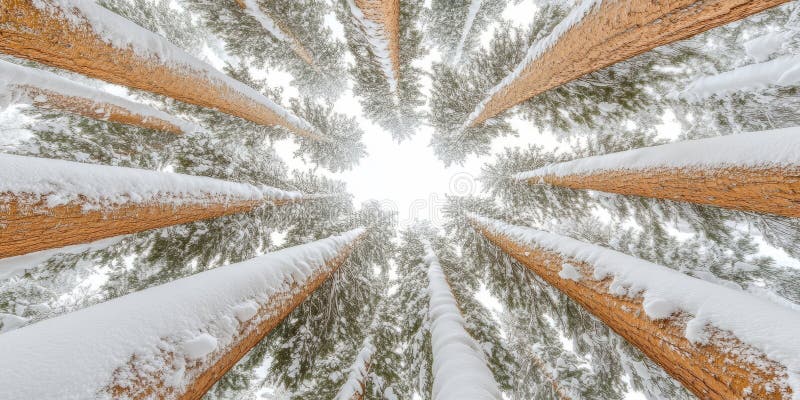 Winter Wonderland a Perfect Circle of Snow-Covered Trees in a Tranquil ...