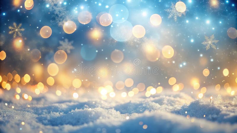 Winter Wonderland Scene with Sparkling Lights and Snow. Generative AI ...