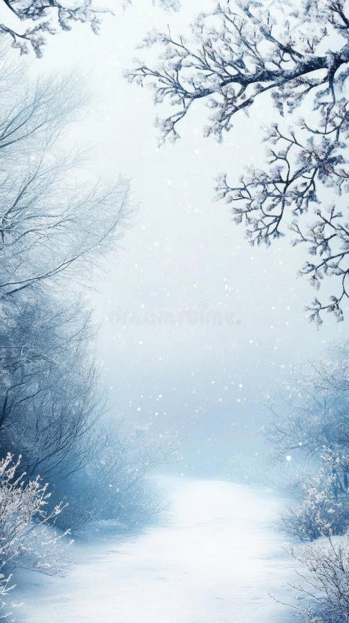 Winter Wonderland, Snow-Covered Trees and a Misty Path, a Serene Winter ...