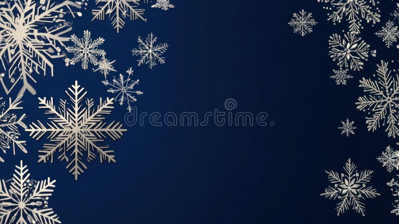 Winter Wonderland: Snowflakes Border on Blue Background Stock Image ...