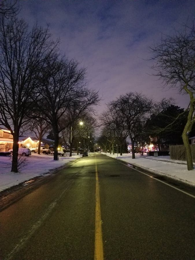 Winter Wonderland Stroll stock image. Image of night - 238013703