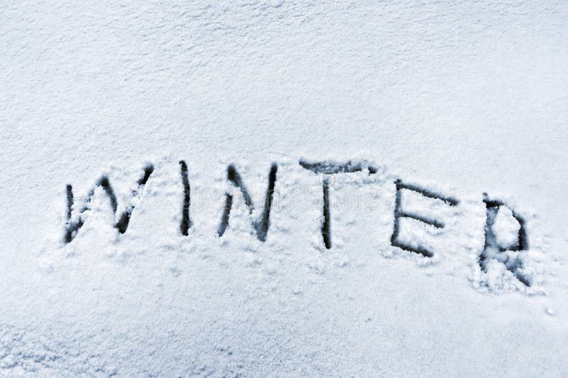 Winter Word Written in Snow Stock Image - Image of frost, text: 50694491