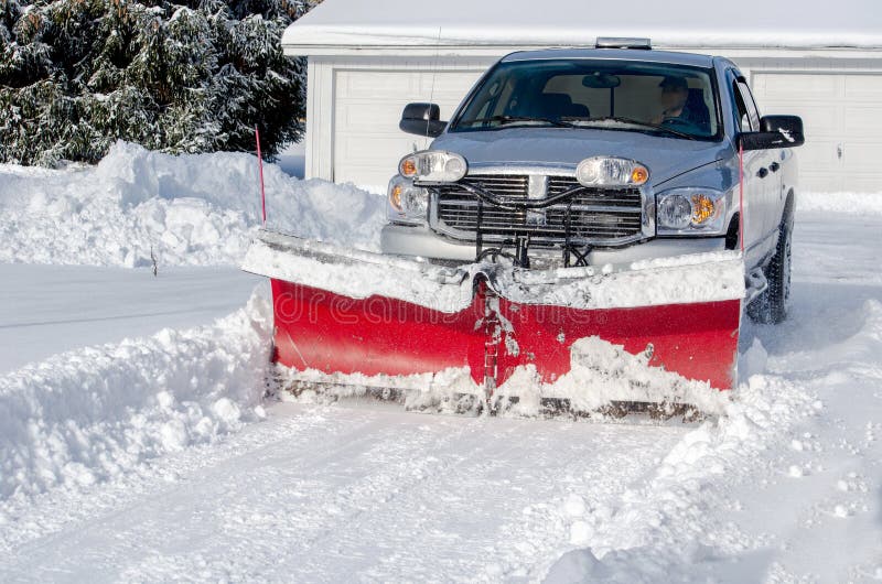 Winter job plowing snow stock image. Image of moving - 49609435