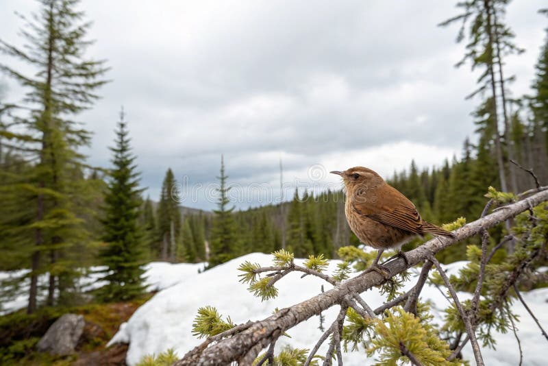 Winter Wren in the Forest stock illustration. Illustration of wild ...
