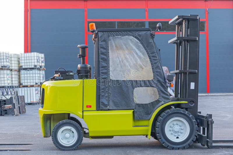 Winterize Forklift Cabin stock photo. Image of loading - 201548070