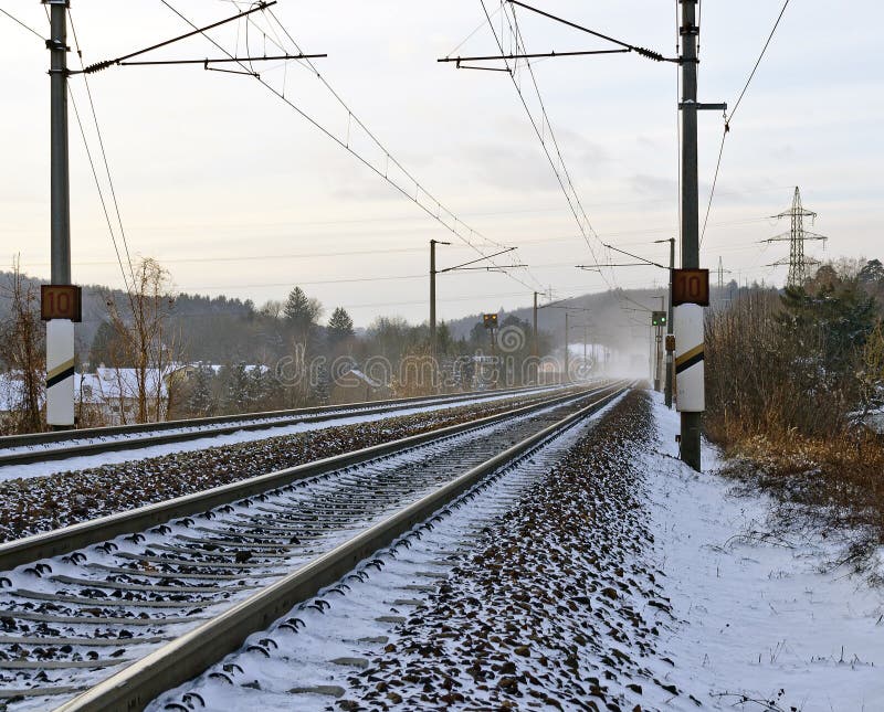 Snowy Railway Landscape in Kars Stock Image - Image of landscapein ...