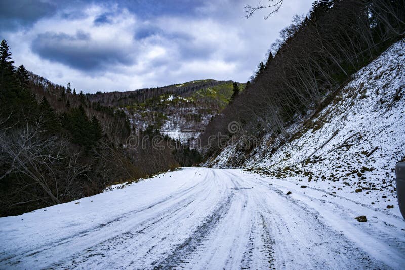 WinterRoad SAKHALIN Winter Nature Stock Image - Image of nature ...