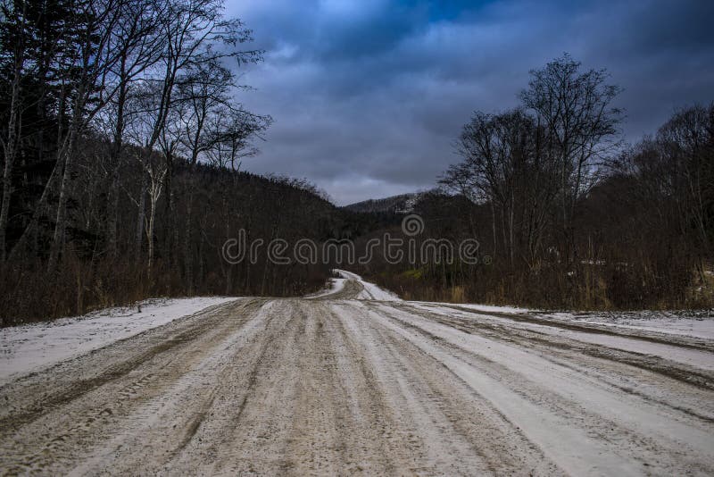 WinterRoad SAKHALIN Winter Nature Stock Photo - Image of winter, nature ...