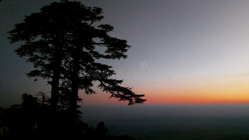 Winters in mussoorie stock photo. Image of sunset, nightlife - 86362636