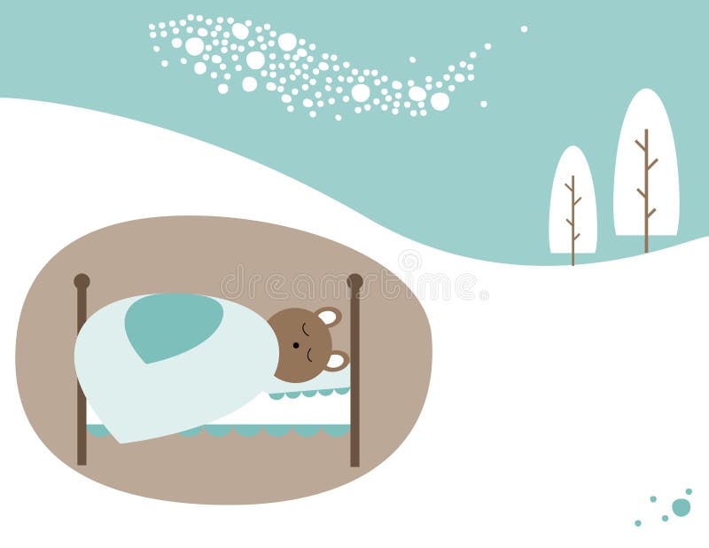 Winterschlaf vektor abbildung. Illustration von berg, blau - 7079171